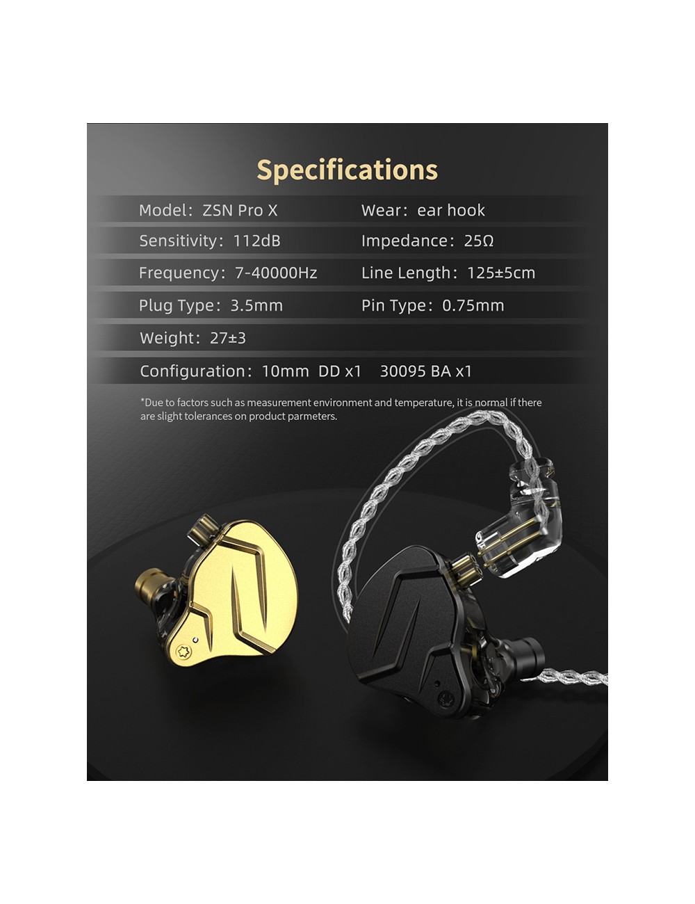 In-ear Monitoring Headphones KZ ZSN PROX Black
